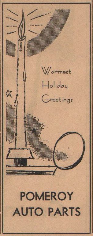 Merry Christmas from the 80 plus retail businesses in 1956 Pomeroy, Washington